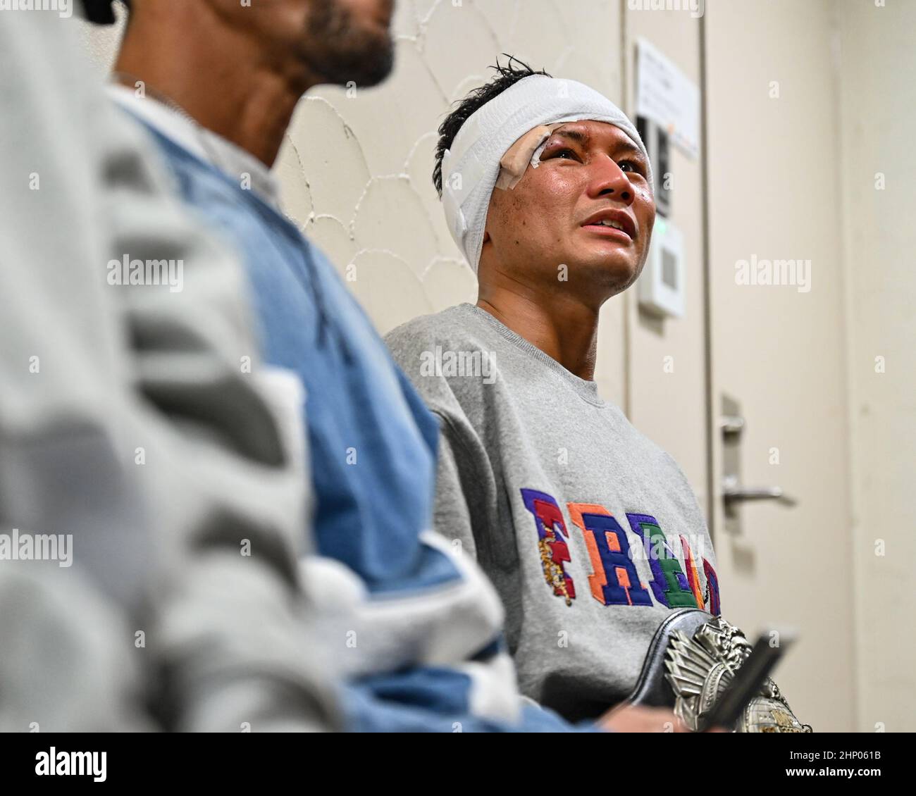 Kyosuke Sawada is interviewed by the press after his split technical ...