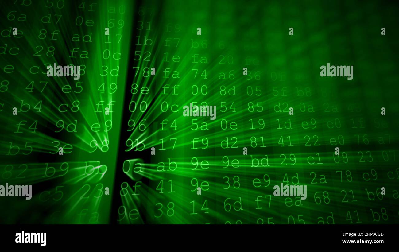 Colorful digital data digits and streaming source code background with ...