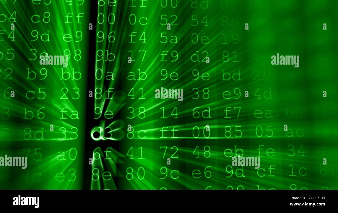 Colorful digital data digits and streaming source code background with ...