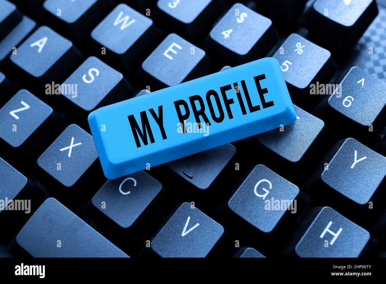 Hand writing sign My Profile, Word Written on record of your personal ...