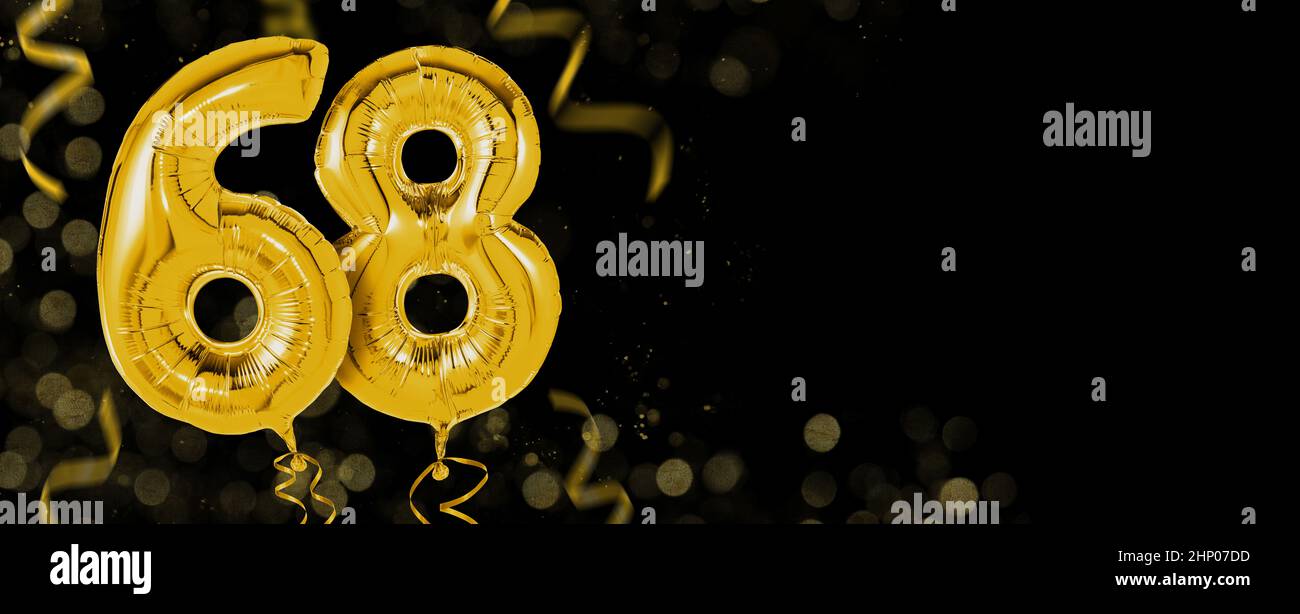Golden balloons with copy space - Number 68 Stock Photo - Alamy