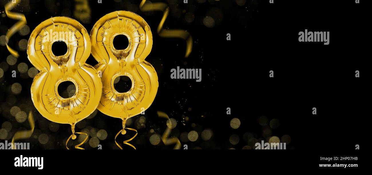 Golden balloons with copy space - Number 88 Stock Photo - Alamy