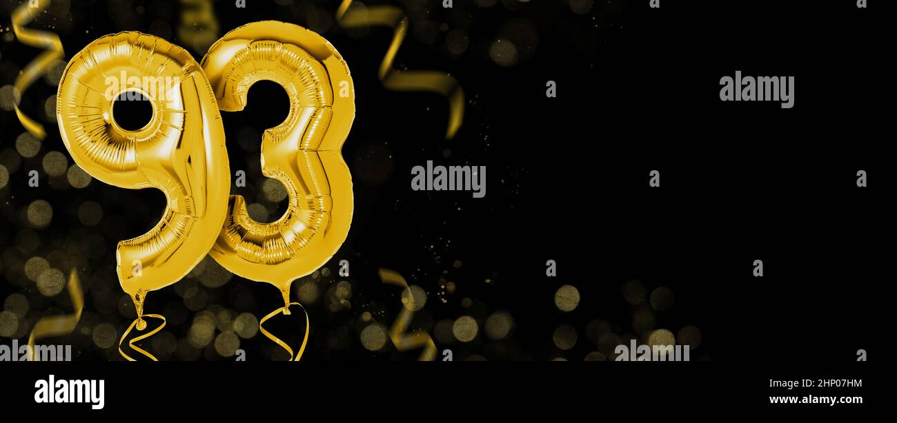 Golden balloons with copy space - Number 93 Stock Photo - Alamy