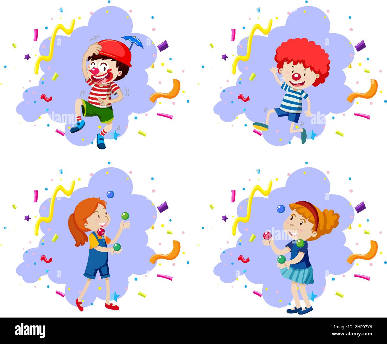 Set of kids juggling balls illustration Stock Vector Image & Art - Alamy
