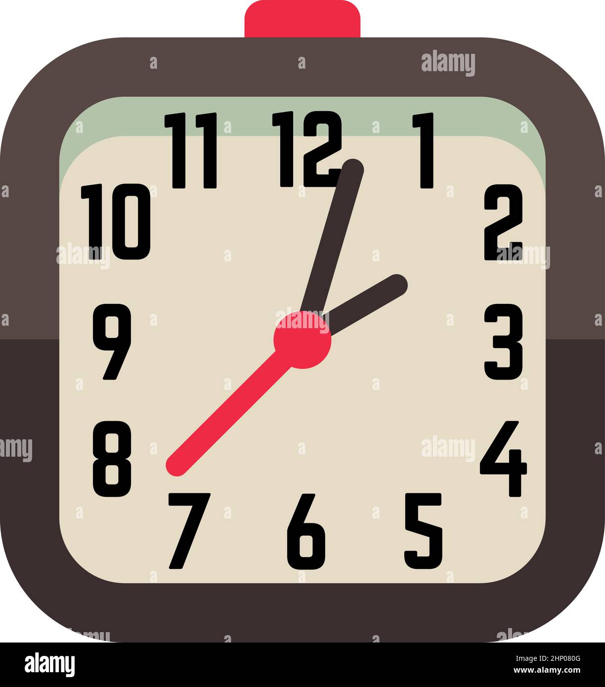 Alarm time device with square clock face. Flat icon Stock Vector Image ...