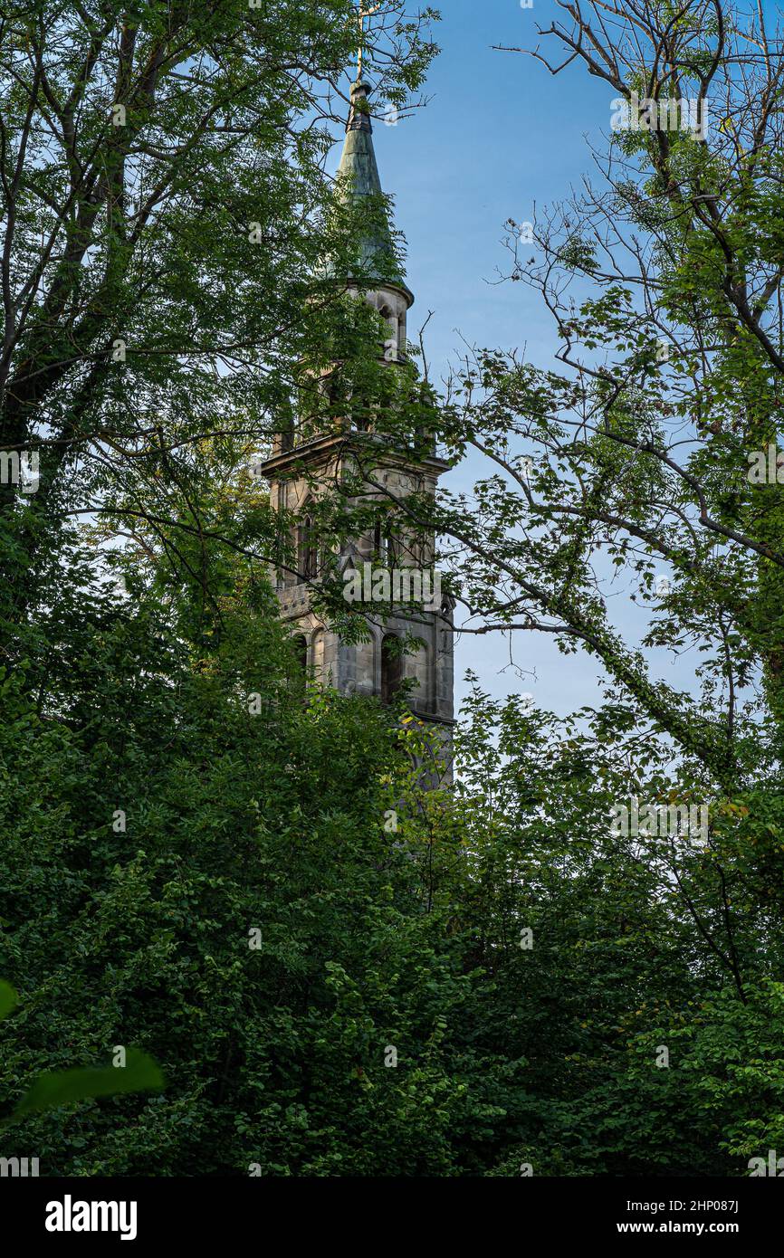 Little tower in the woods like in a fairytale Stock Photo - Alamy