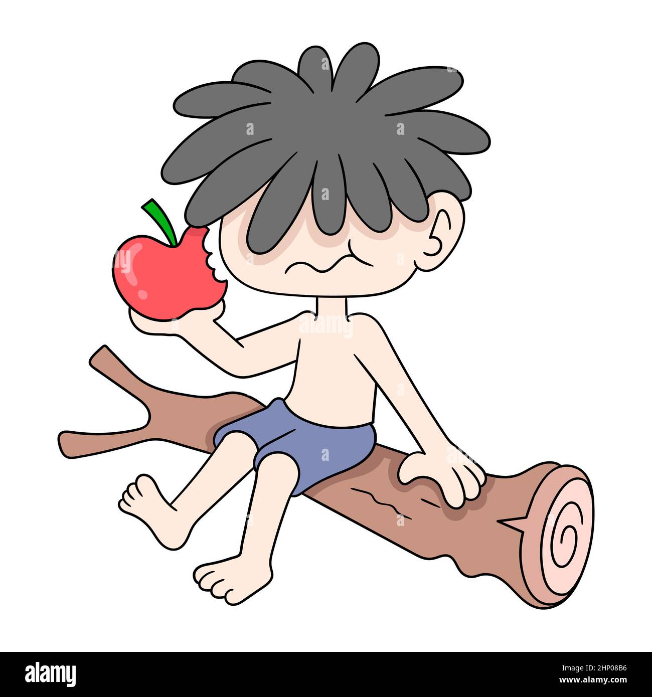 Illustration boy eating hi-res stock photography and images - Alamy