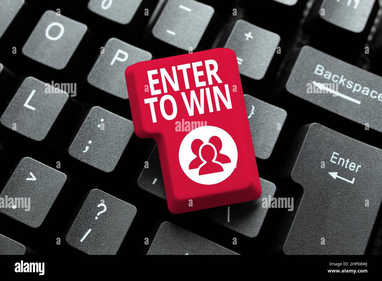 Text caption presenting Enter To Win, Business overview exchanging ...