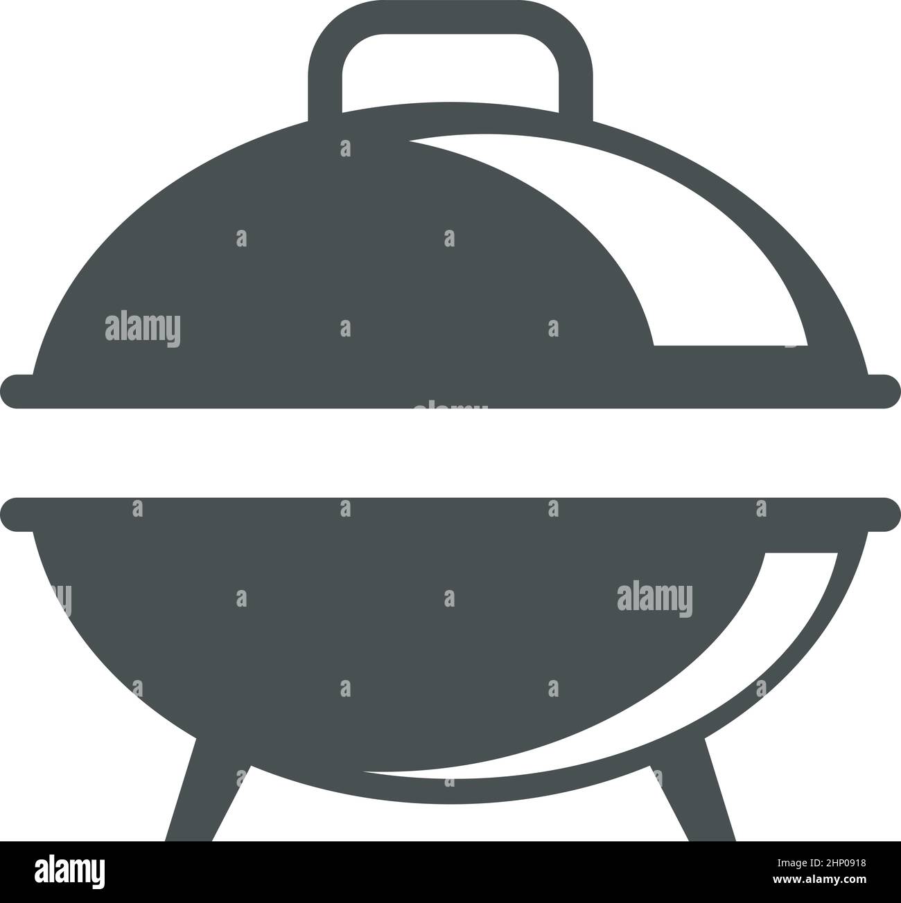 Round grill with metal lid. Barbeque icon Stock Vector Image & Art - Alamy