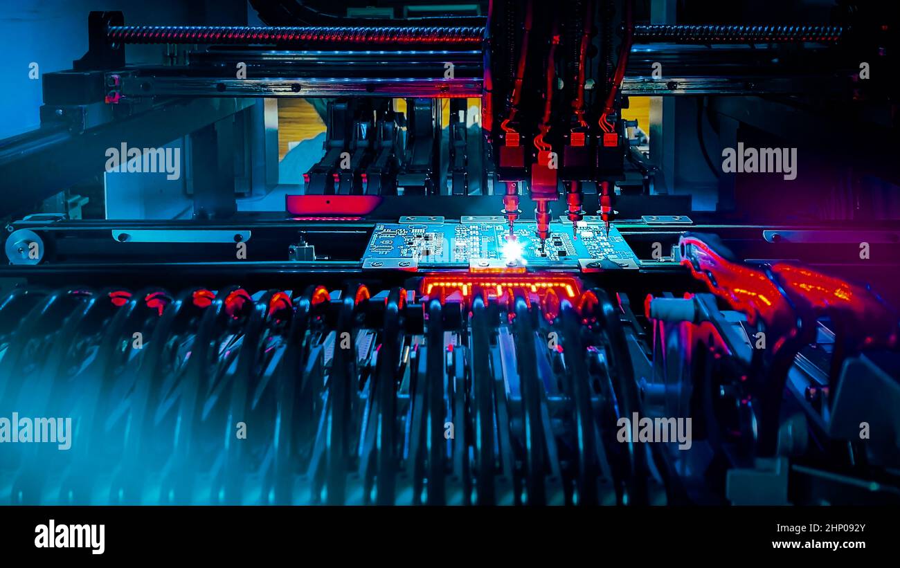 Automated production of computer system boards by Pick and Place robot ...