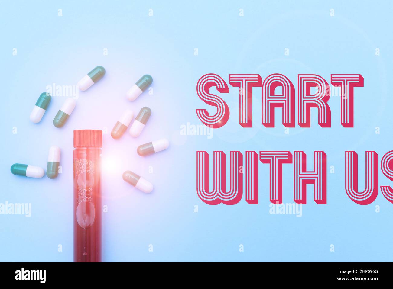 Text sign showing Start With Us, Business overview inviting someone to ...