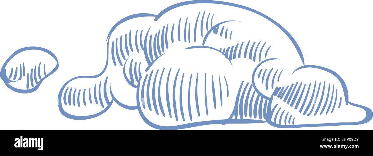 Cloud sketch. Hand drawn round curved shape Stock Vector Image & Art ...