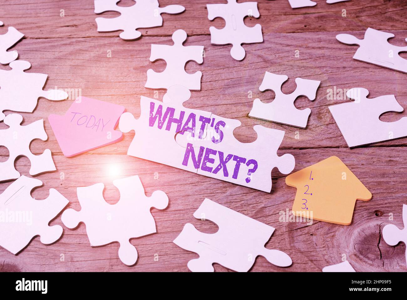 Conceptual caption What S Next Question, Business overview asking ...