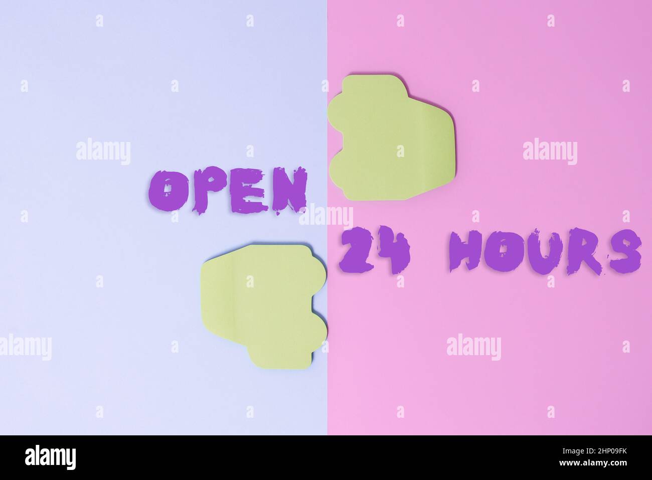 Writing displaying text Open 24 Hours, Concept meaning available all ...