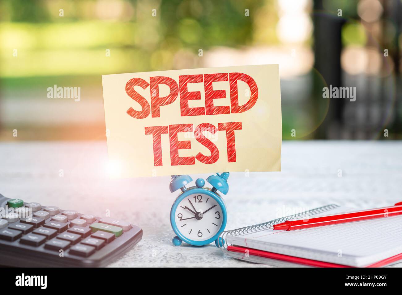 Sign displaying Speed Test, Business concept psychological test for the ...
