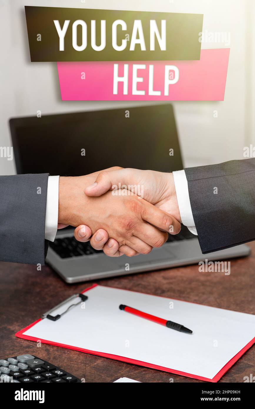 Writing displaying text You Can Help, Business approach do something ...