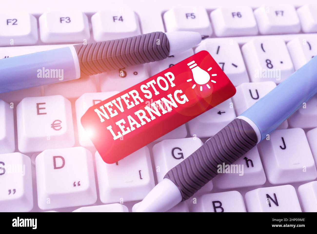 Text caption presenting Never Stop Learning, Word for keep on studying ... Text caption presenting Never Stop Learning, Word for keep on studying ...