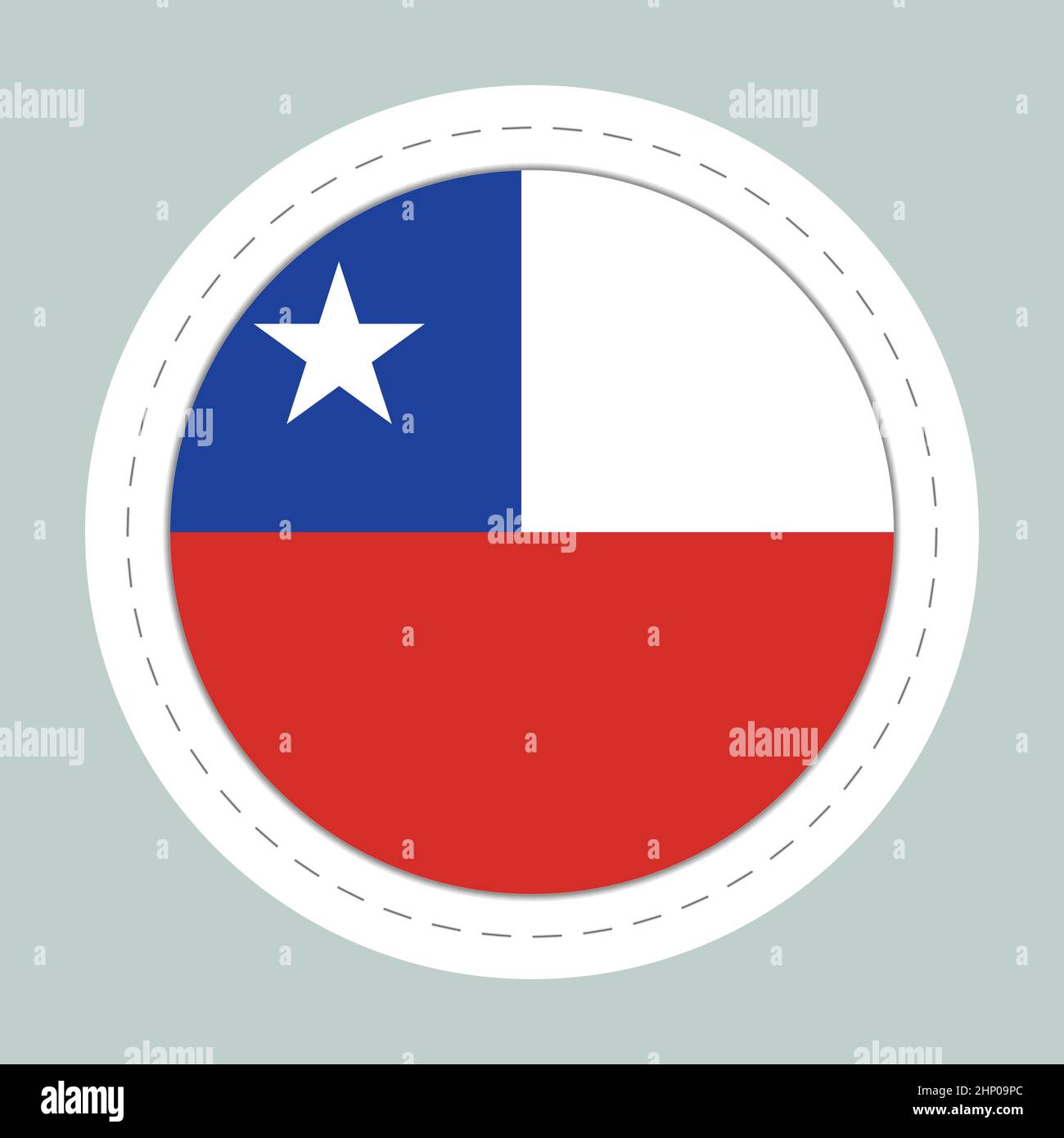 Sticker ball with flag of Chile. Round sphere, template icon. Chilean ...
