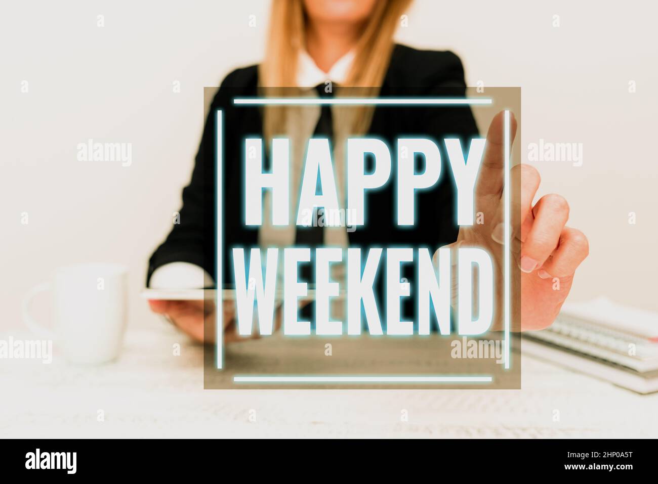 Text caption presenting Happy Weekend, Concept meaning something nice ...