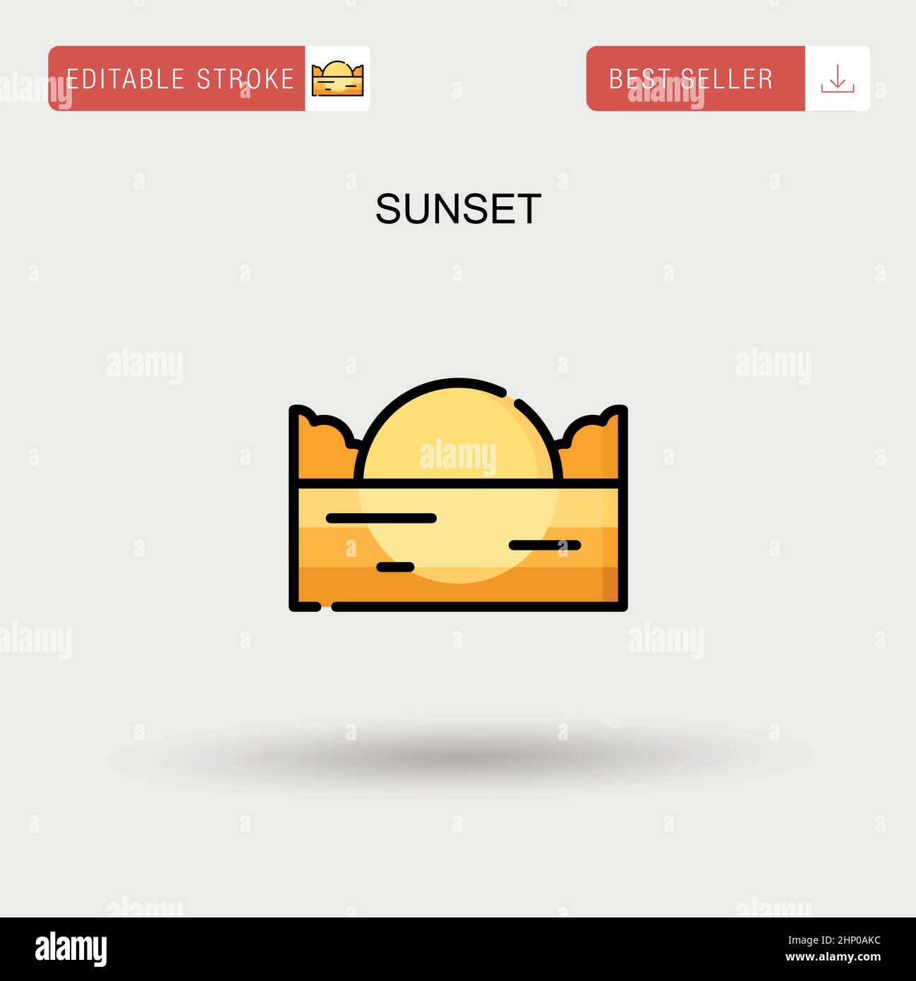 Beautiful view sunset cloudy Stock Vector Images - Alamy