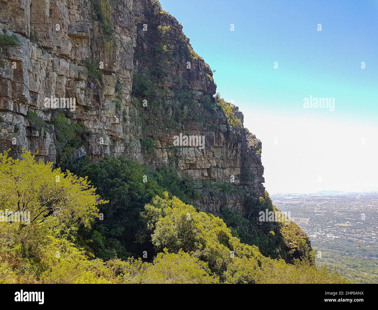 Cliffs and rocks in the Table Mountain National Park in Cape Town in ...