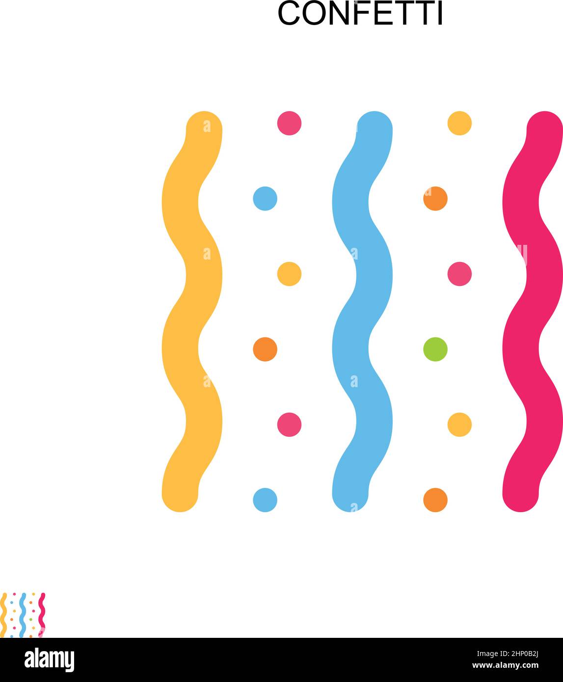 Confetti Simple vector icon. Illustration symbol design template for ...