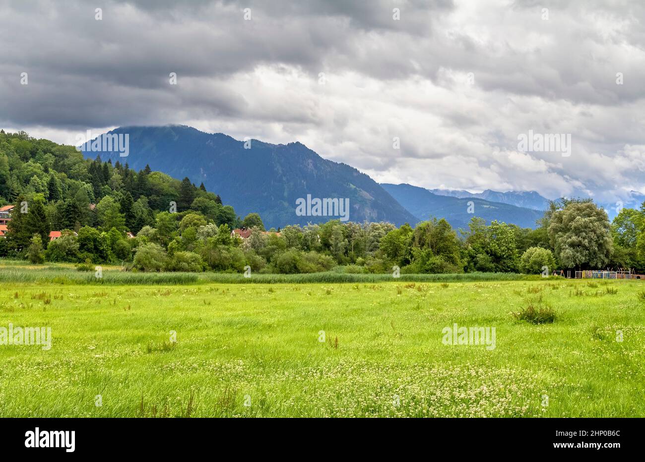 Idyllic scenery around Immenstadt, a town in the Upper Allgaeu in ...