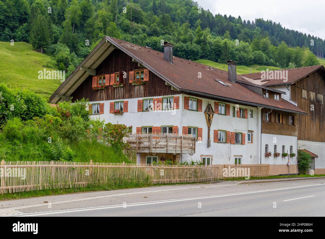 Traditional building around Immenstadt, a town in the Upper Allgaeu in ...