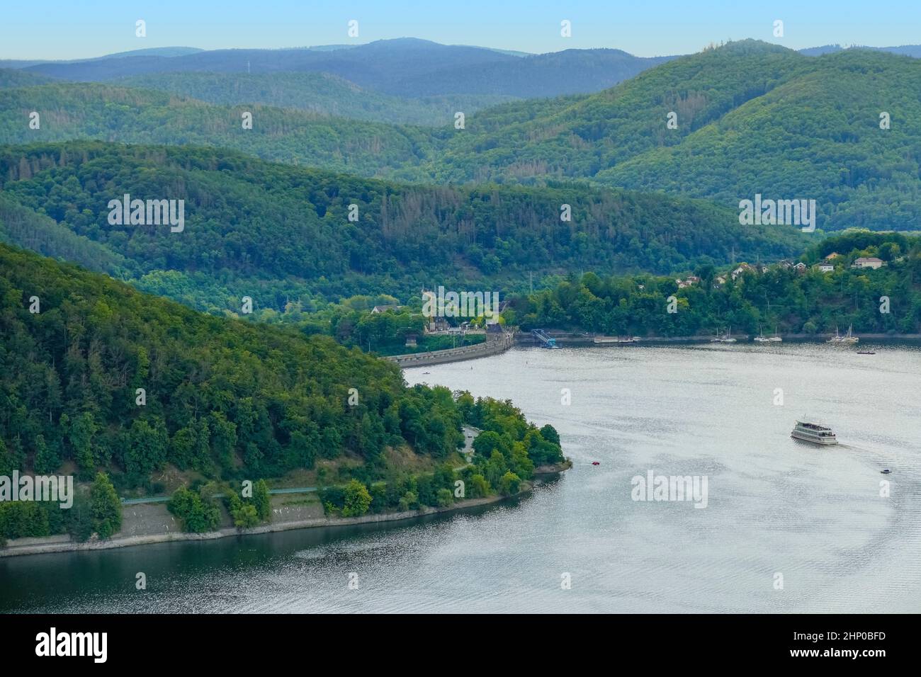 Scenery around the Edersee, a reservoir in Hesse in Germany Stock Photo ...