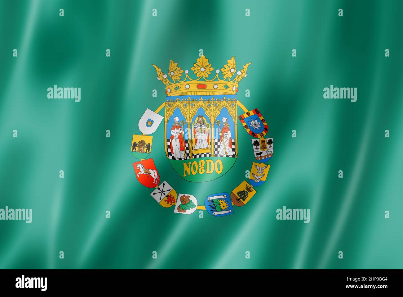 Sevilla province flag, Spain waving banner collection. 3D illustration ...