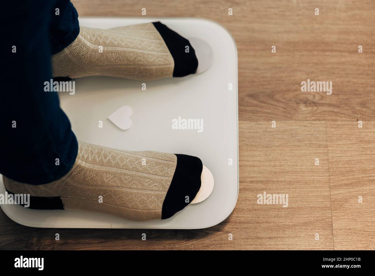 Modern Electronic Device. Girl Measures Weight on Smart Scales Stock ...