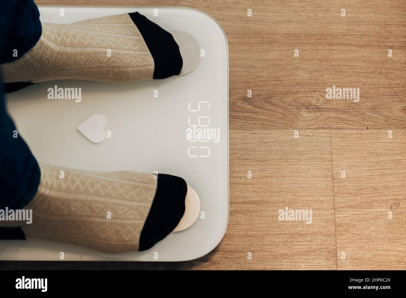 Modern Electronic Device. Girl Measures Weight on Smart Scales Stock ...