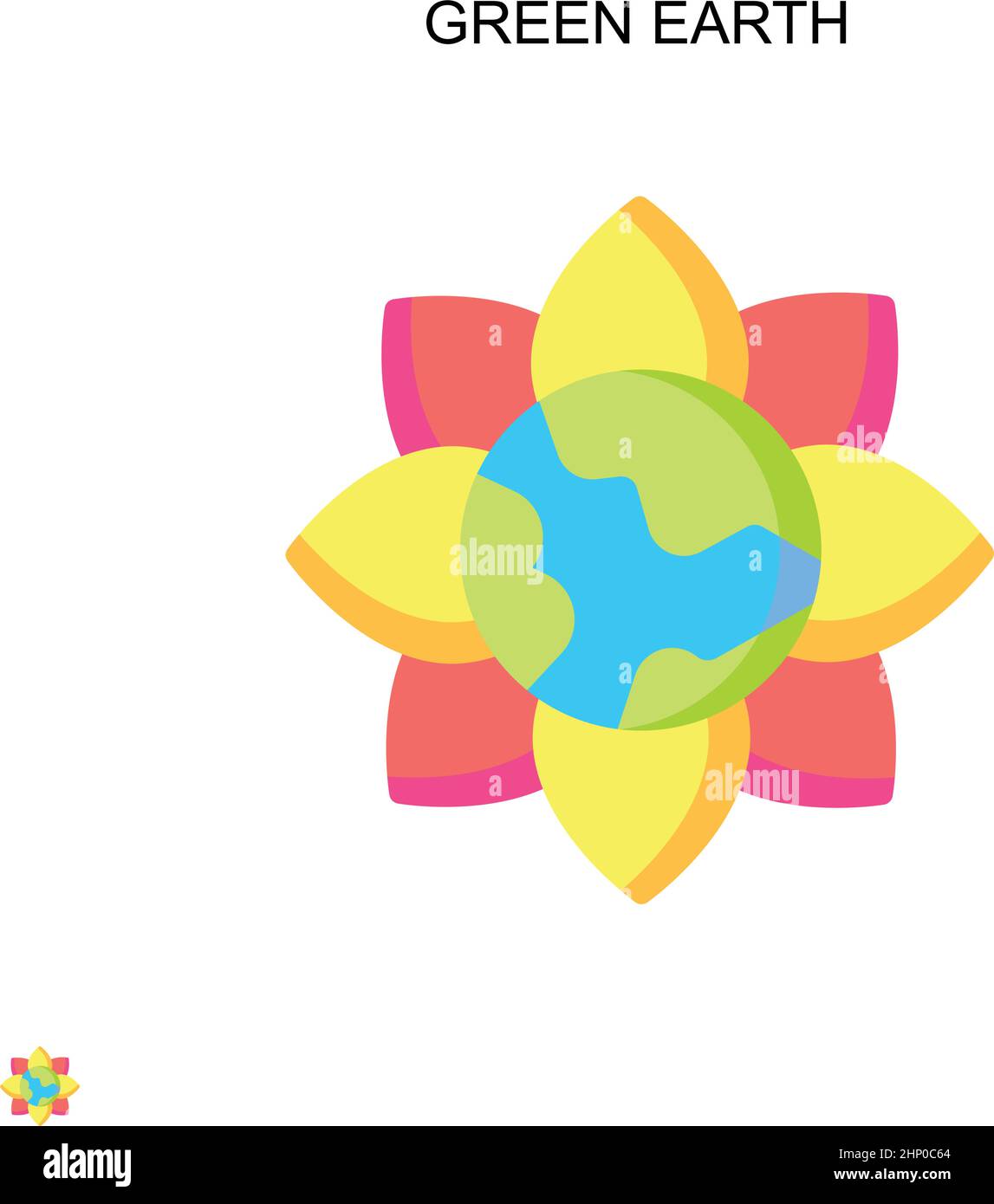 Green earth Simple vector icon. Illustration symbol design template for ...