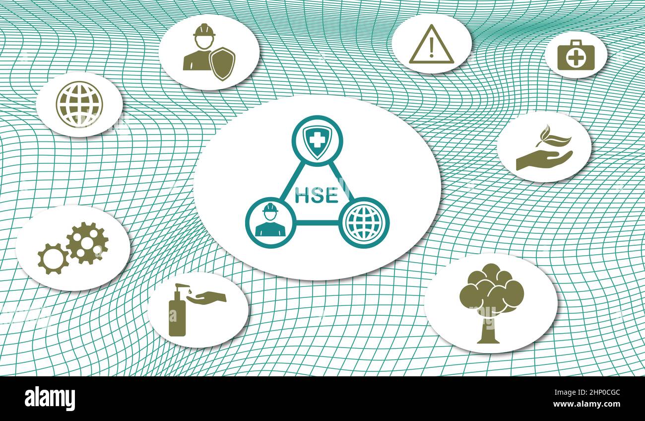 Concept of hse with icons on mesh network Stock Photo - Alamy