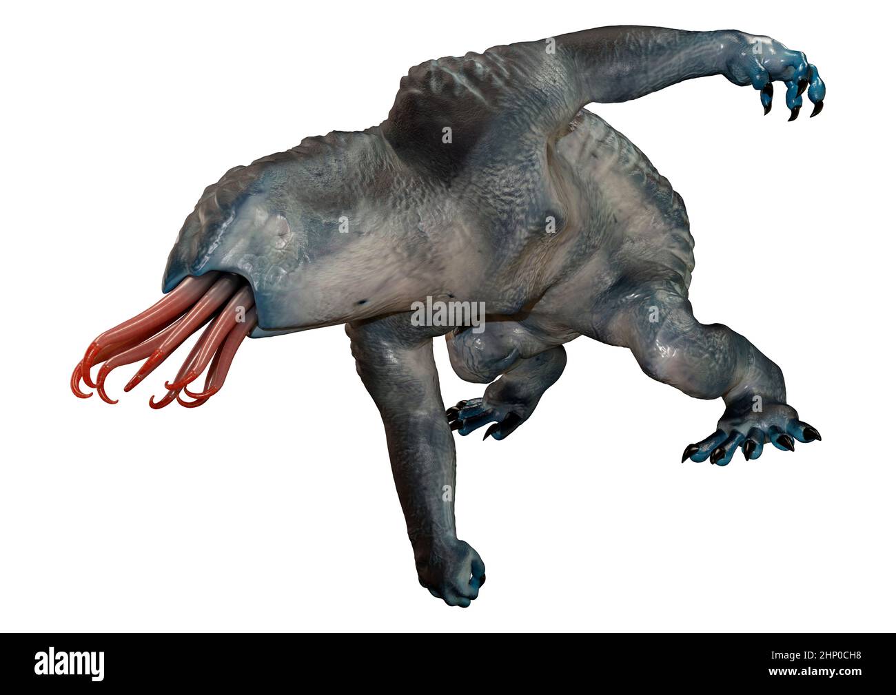 3D rendering of a blue alien isolated on white background Stock Photo ...