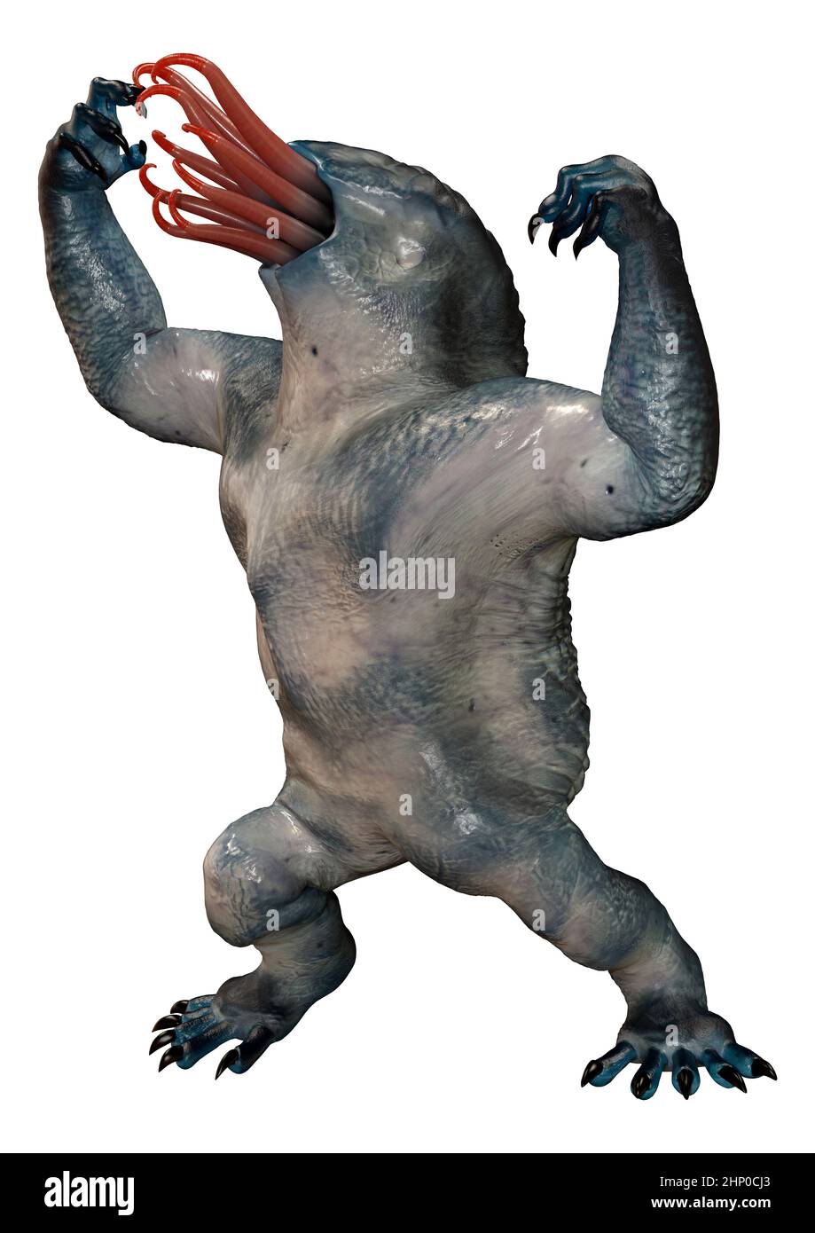 3D rendering of a blue alien isolated on white background Stock Photo ...