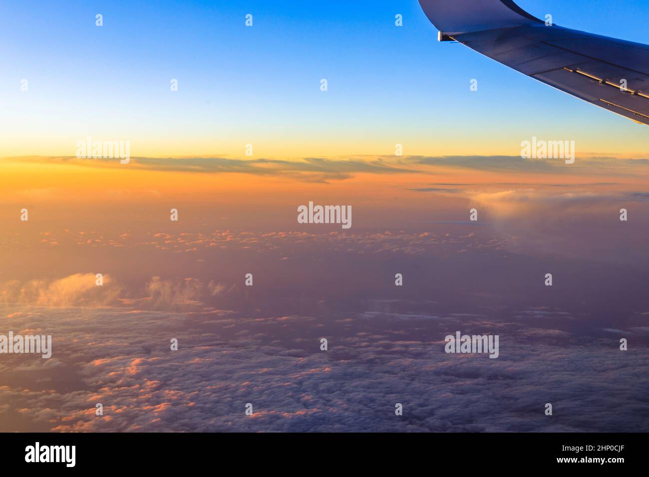 beautiful sunset as seen from the airplane Stock Photo - Alamy