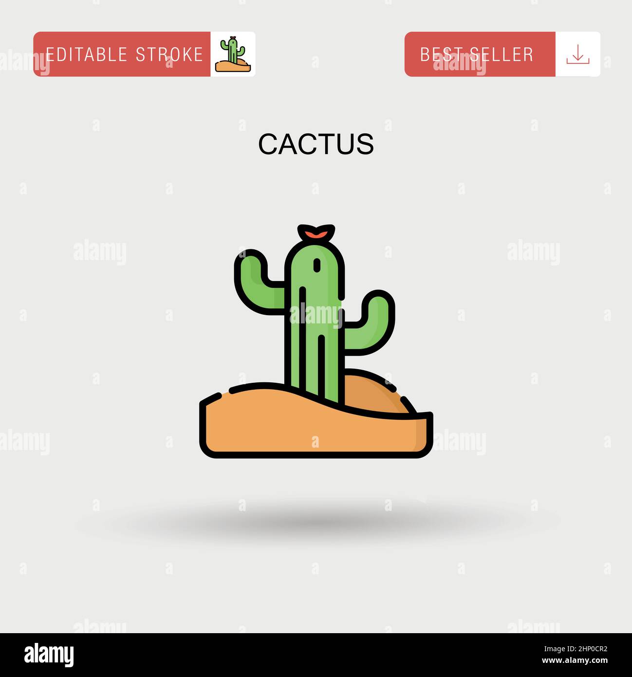 Cactus Simple vector icon Stock Vector Image & Art - Alamy