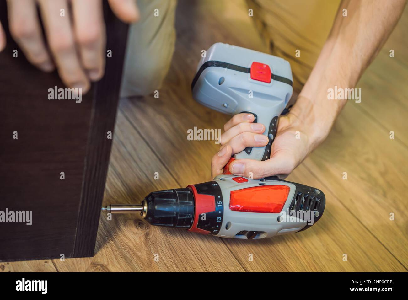 Self assembly furniture smiling hi-res stock photography and images - Alamy