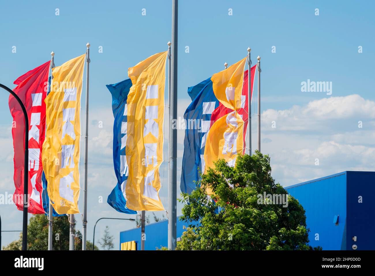 Ikea banner flags flutter in the wind outside one of its stores at ...