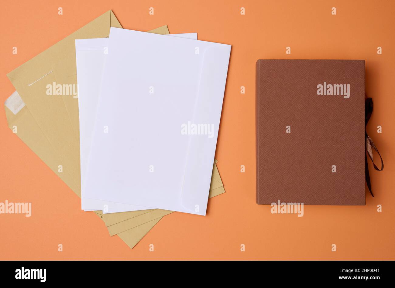 Stack of envelopes on white hi-res stock photography and images - Alamy