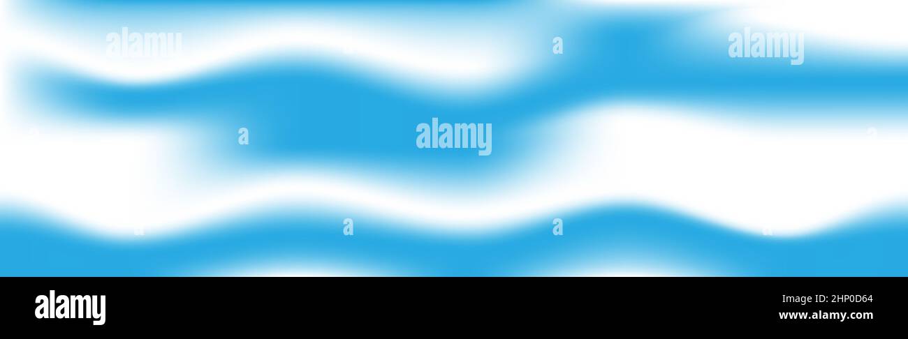 Panoramic background blue and white wavy lines gradient web template ...