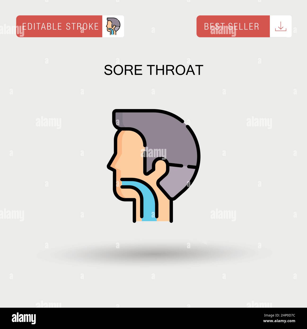 Sore throat Simple vector icon Stock Vector Image & Art - Alamy