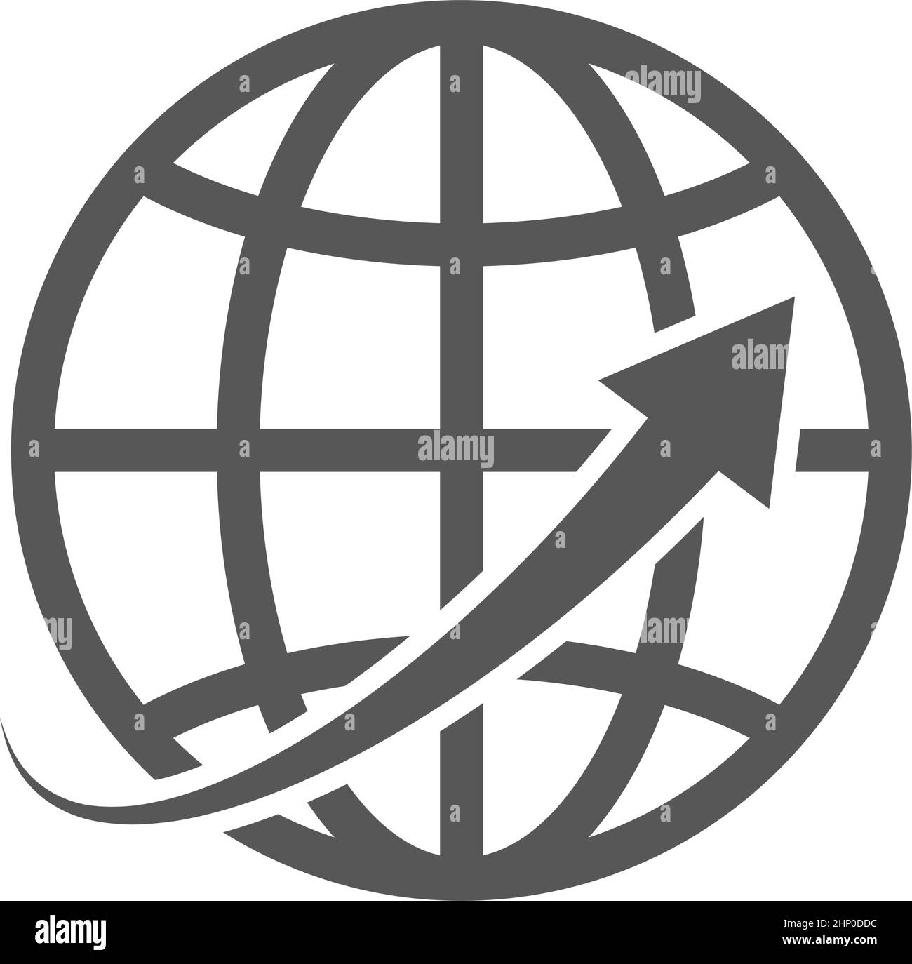 Globe icon with arrow twisted. Travel around world symbol Stock Vector ...