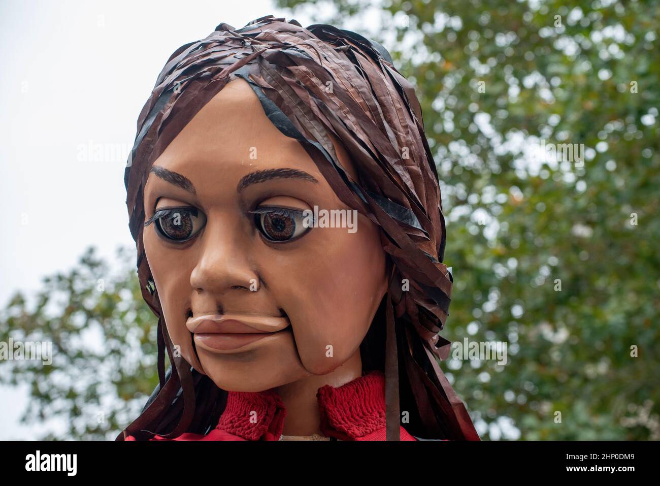 London, UK. 23rd October 2021. Little Amal, the giant Syrian refugee ...