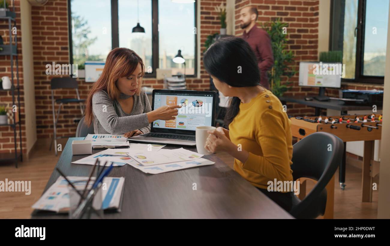 Team of people brainstorming strategy ideas to create presentation ...