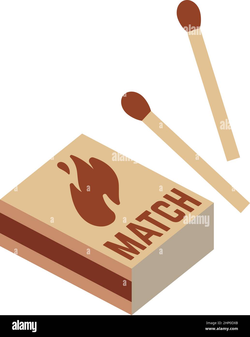 Matchbox icon. Paper box with wooden sticks. Fire danger symbol Stock ...