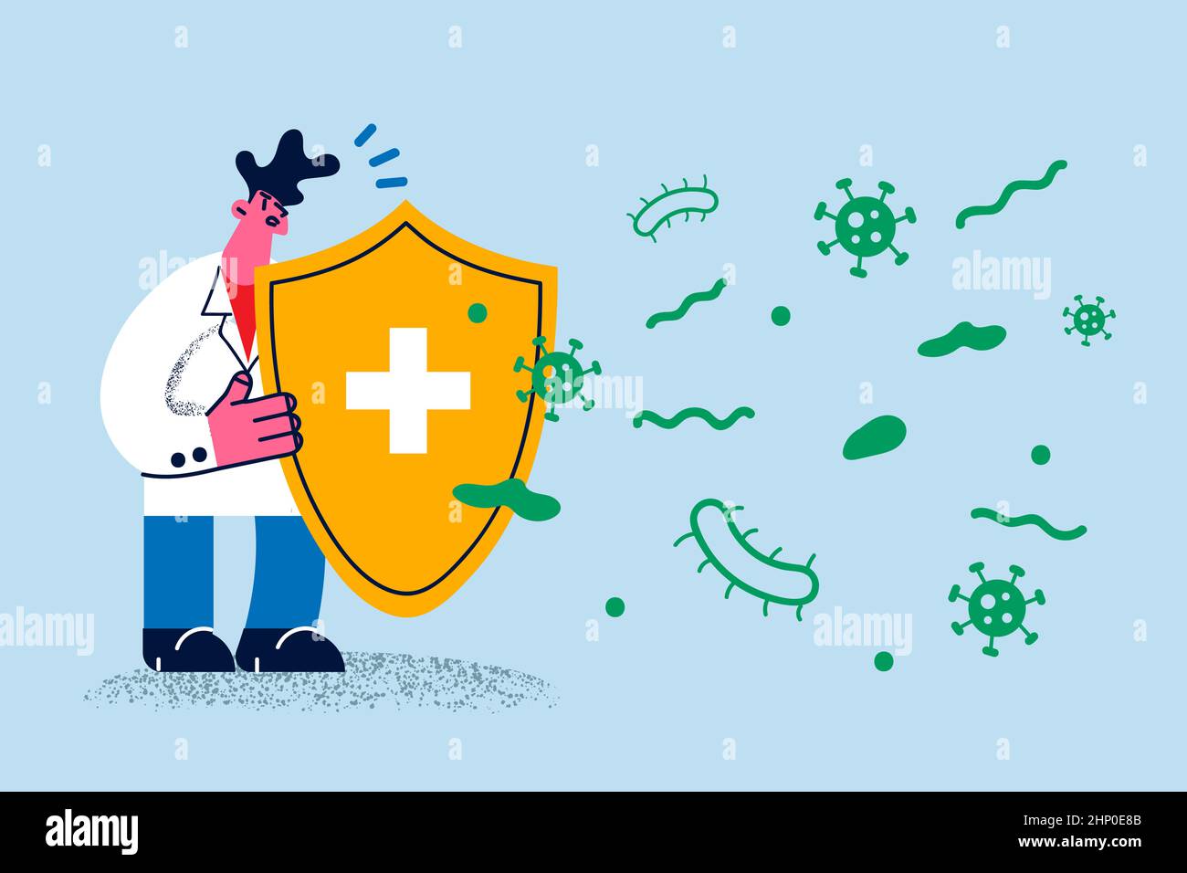 Microbes vector cartoon hi-res stock photography and images - Alamy