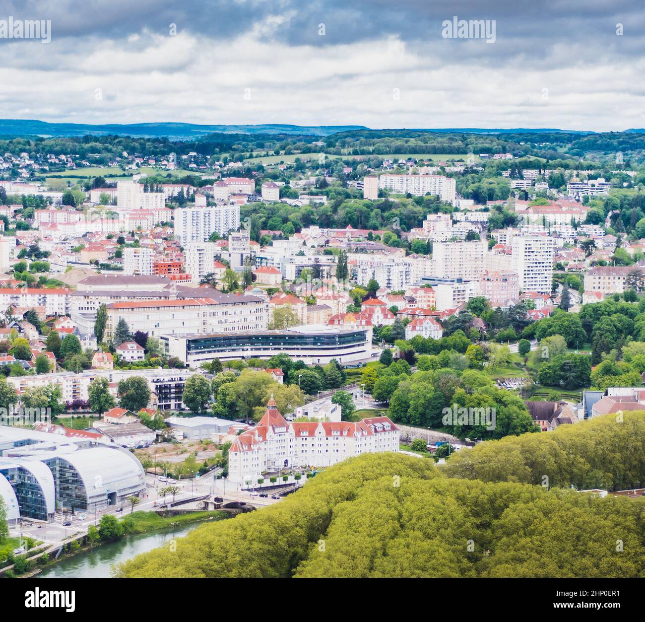 Besançon city center and its citadel prefecture of Doubs in France ...