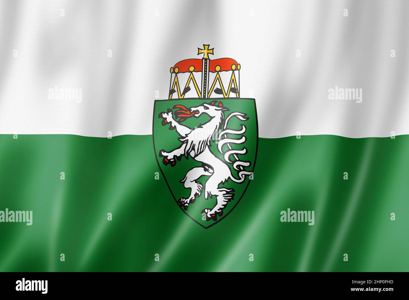 Styria Land flag, Austria waving banner collection. 3D illustration ...
